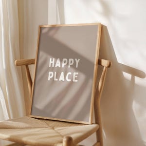 Happy Place Wall Art Print - Bold Positivity Family Printable Artwork ...