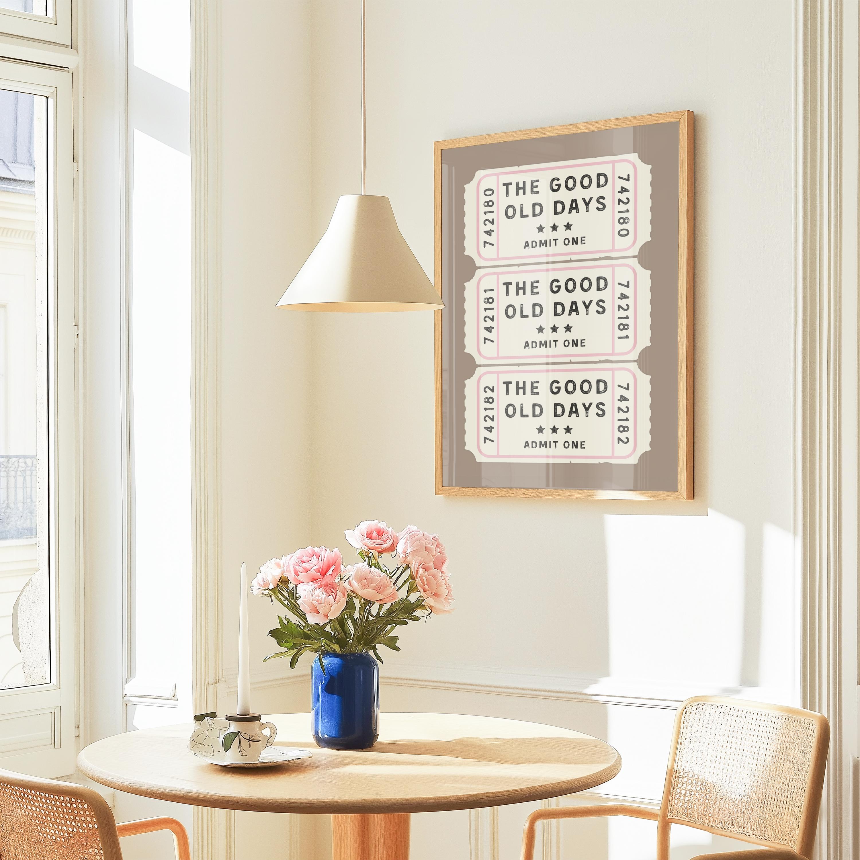 The Good Old Days Ticket Wall Art Print - Bold Positivity Family ...