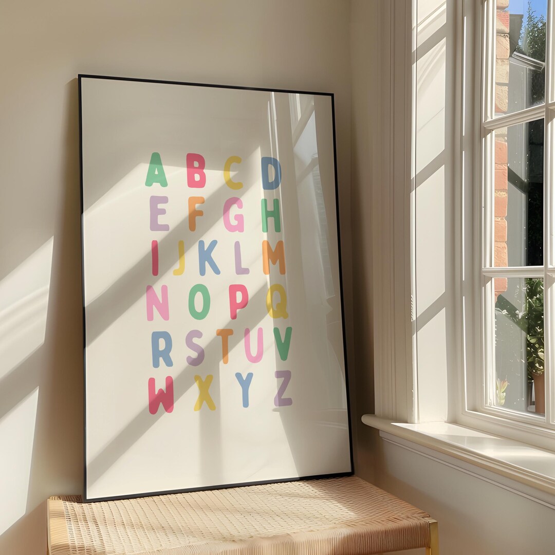 Alphabet Rainbow Wall Art Print - Bold Positivity Family Printable ...