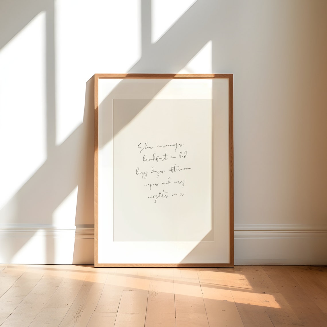Slow Mornings Handwriting Wall Art Print - Traditional Romantic Artwork ...