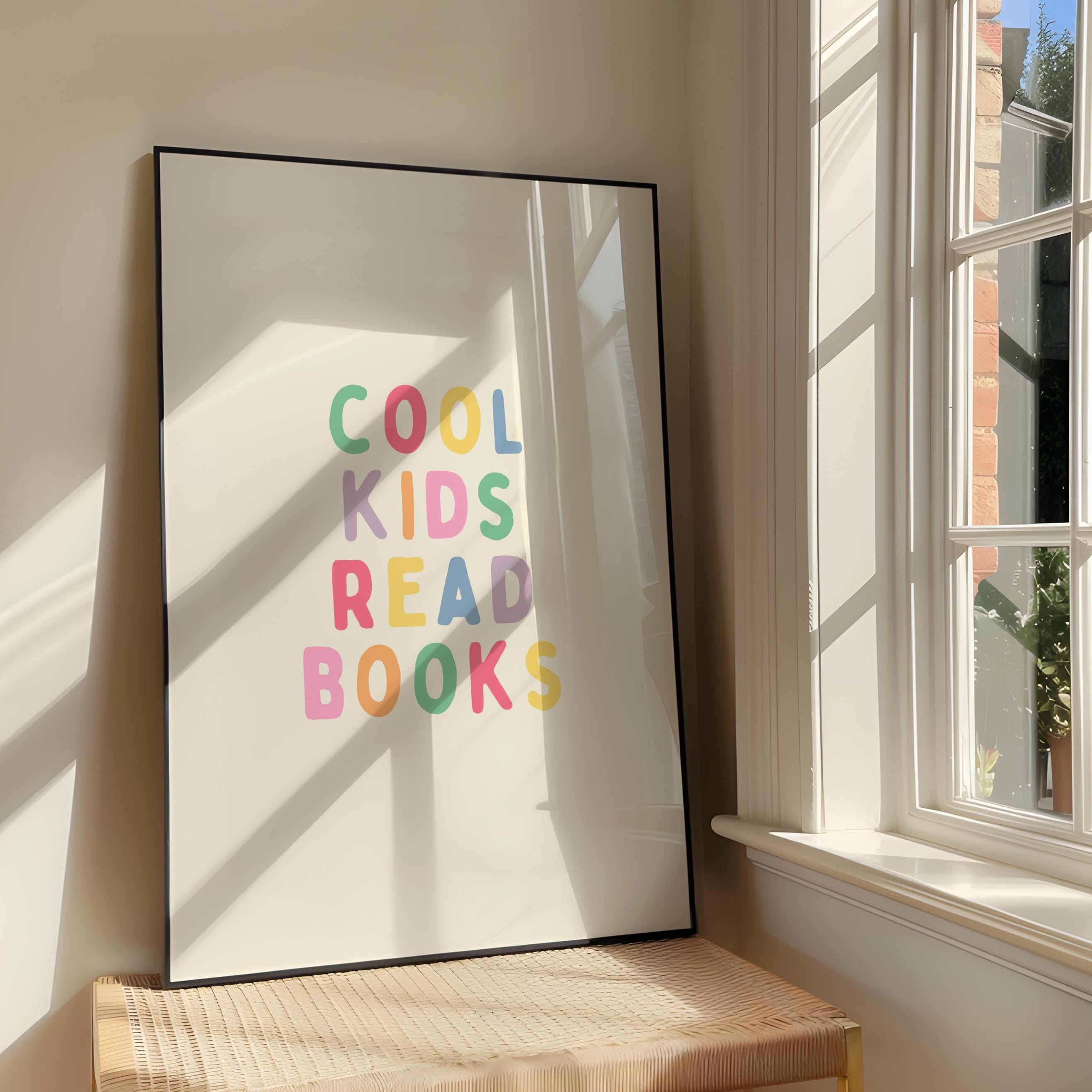 Cool Kids Read Books Rainbow Wall Art Print - Bold Positivity Family ...