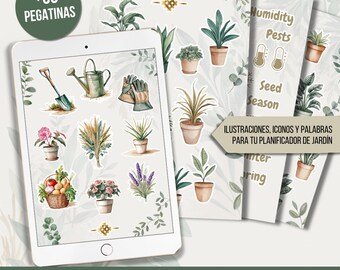 Printable Garden PNG Stickers Size A4 - Etsy