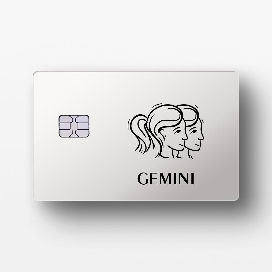Gemini Zodiac Sign Debit/credit Card Swap/ Chip and Magnetic Strip ...
