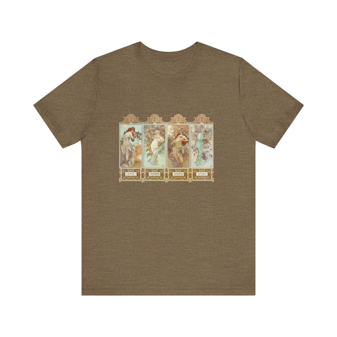 Alphonse Mucha Art Nouveau T-shirt | Vintage Illustration Tee - Etsy