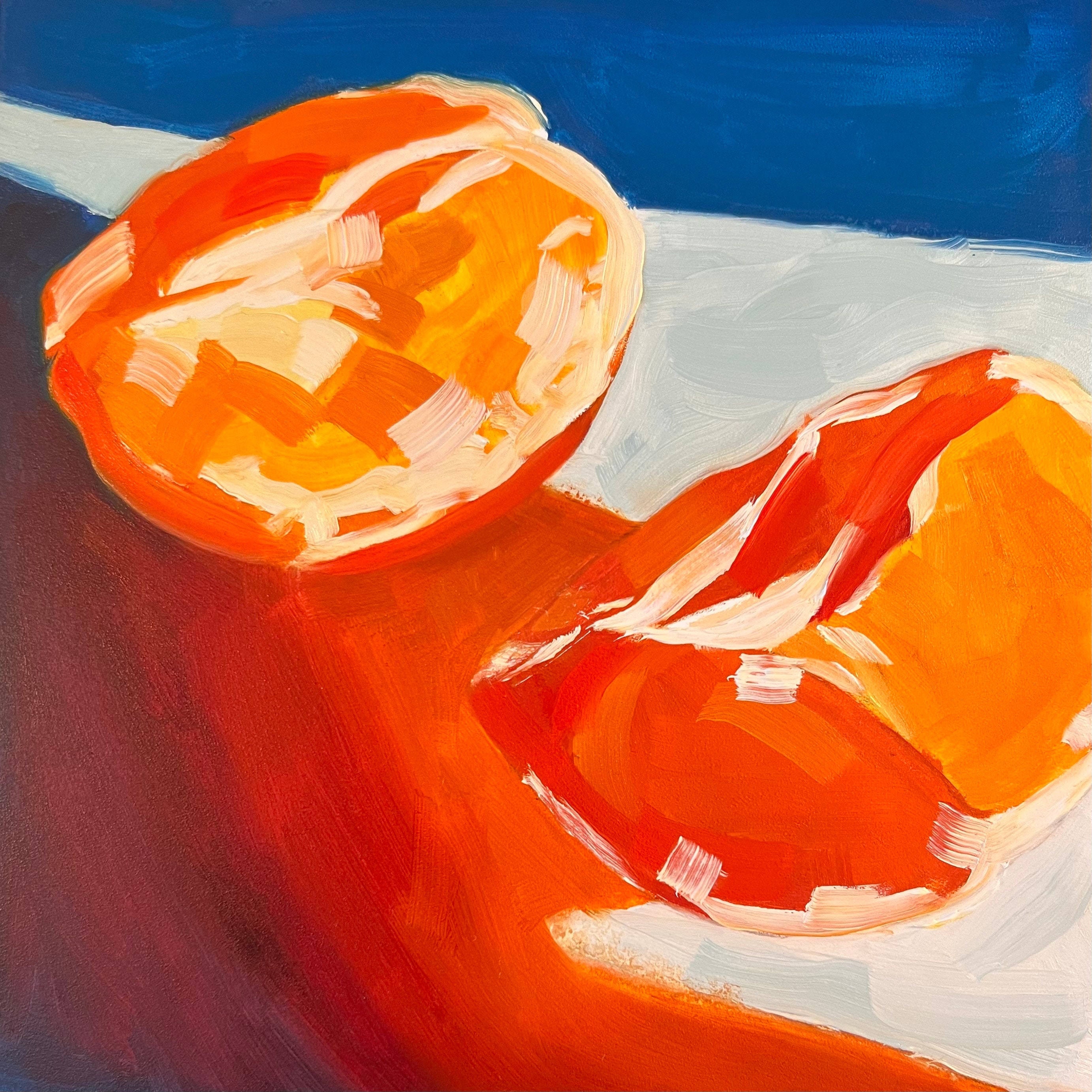 Original 6x6" Oil Painting 'peeled Orange' Traditional Fine Art Work ...