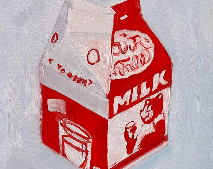 Original 6x6" Oil Painting 'milk Carton' Traditional Fine Art Work for ...