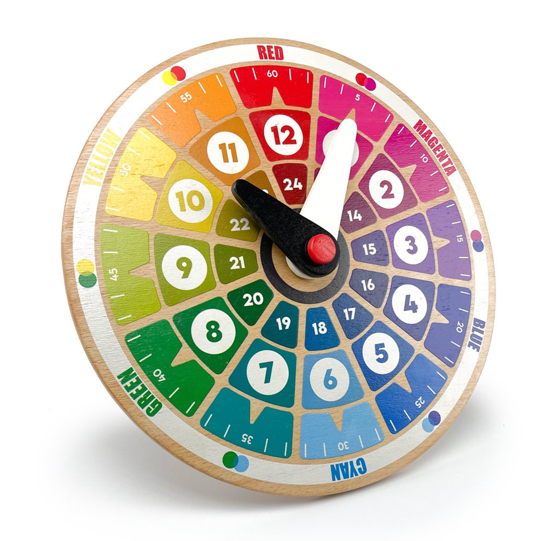 Wooden Educational Clock Colours - Etsy