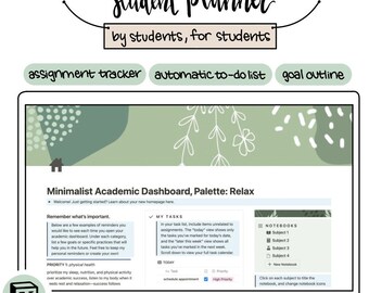 Minimalist Academic Student Dashboard, Neutral Color Palette, Notion Template, Planner - Etsy