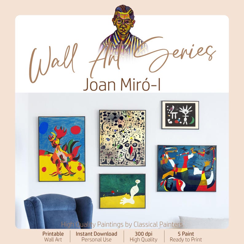 Joan Miro - Wall Art 1, Printable, Wall Art, Stock Photo, Photos, Print ...