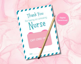 Nurse Appreciation Gift Card Holder, Printable Gift for Nurse, Nurse ...