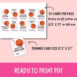 Basketball Valentines Cards, Sports Puns, Kids Valentine's Day (instant ...