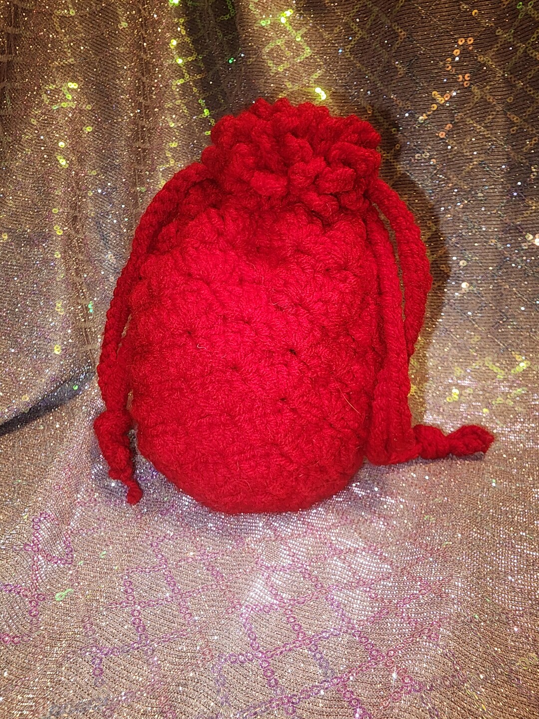 Small Red Scalloped Pouch - Etsy