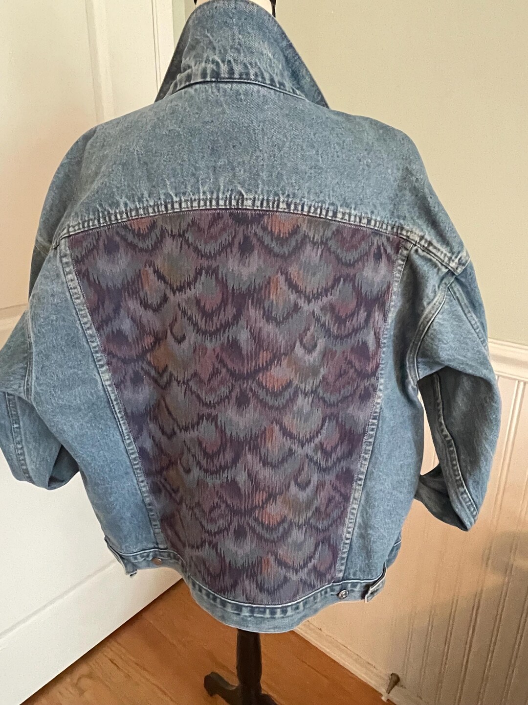 Denim Jean Jacket With Bargello Tapestry - Etsy