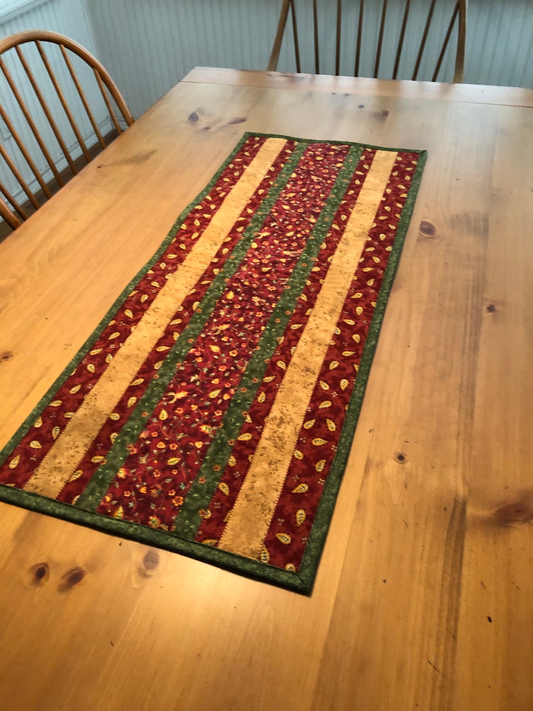 Quilted Table Topper or Runner Reversible - Etsy