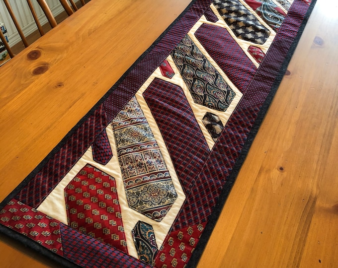 8 Neckties Quilt Wall Hanging Table Topper Runner - Etsy
