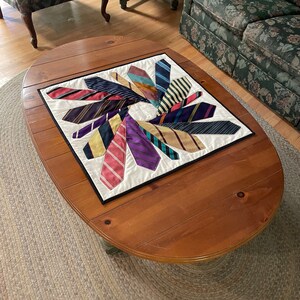 Necktie Wreath Art Quilt Table Topper - Etsy