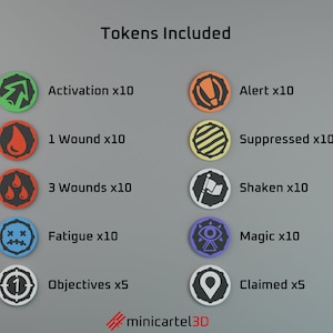 One Page Rules Token Set & Case, for OPR Grimdark Future, Age of ...