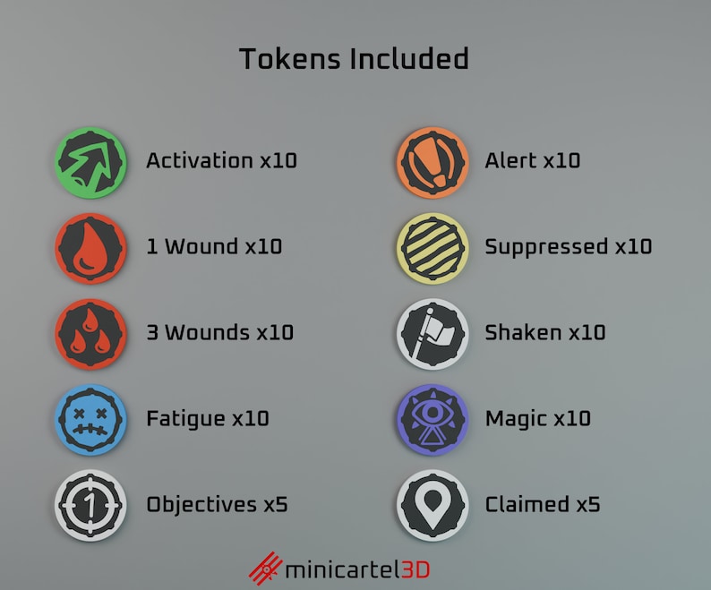 One Page Rules Token Set & Case, for OPR Grimdark Future, Age of ...