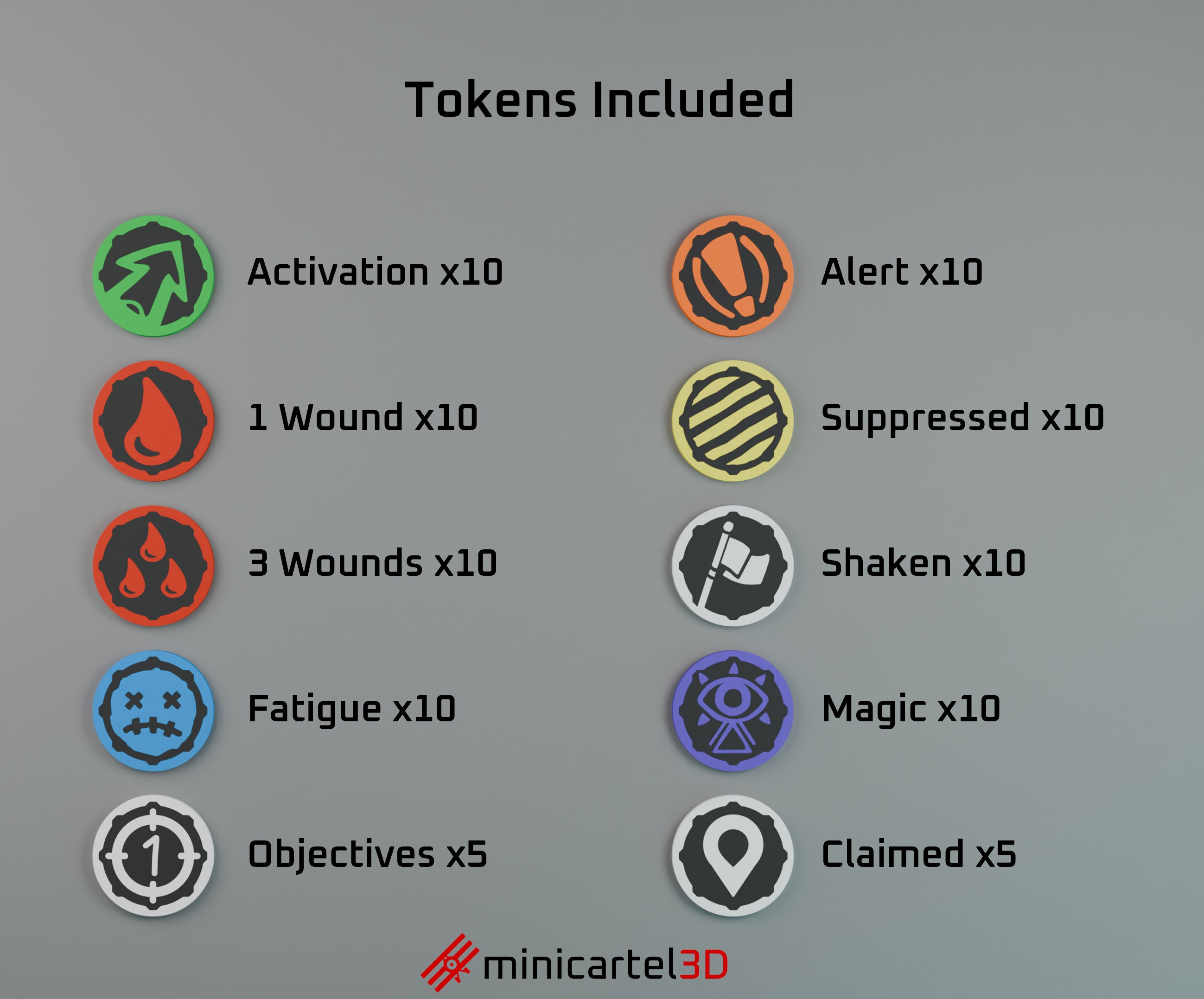 One Page Rules Token Set & Case, for OPR Grimdark Future, Age of ...