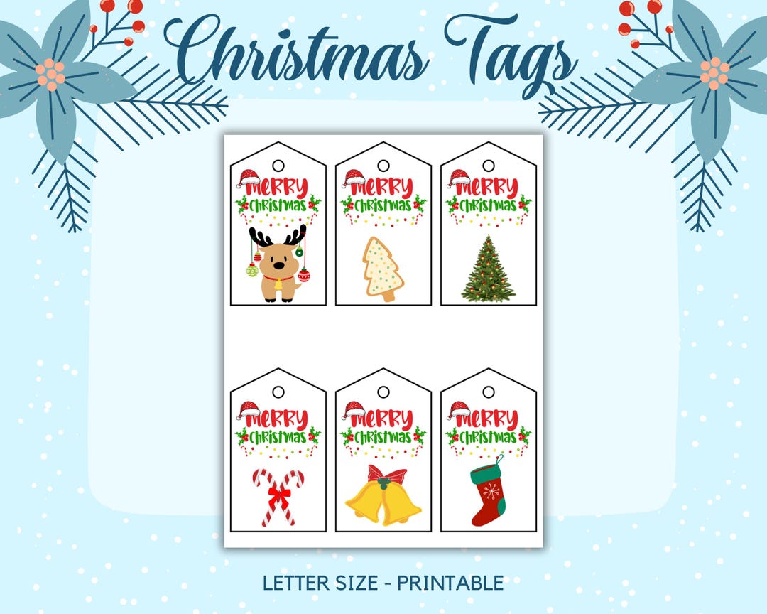 Printable Christmas Gift Tags, Gift Tags, Christmas Label, Holiday ...