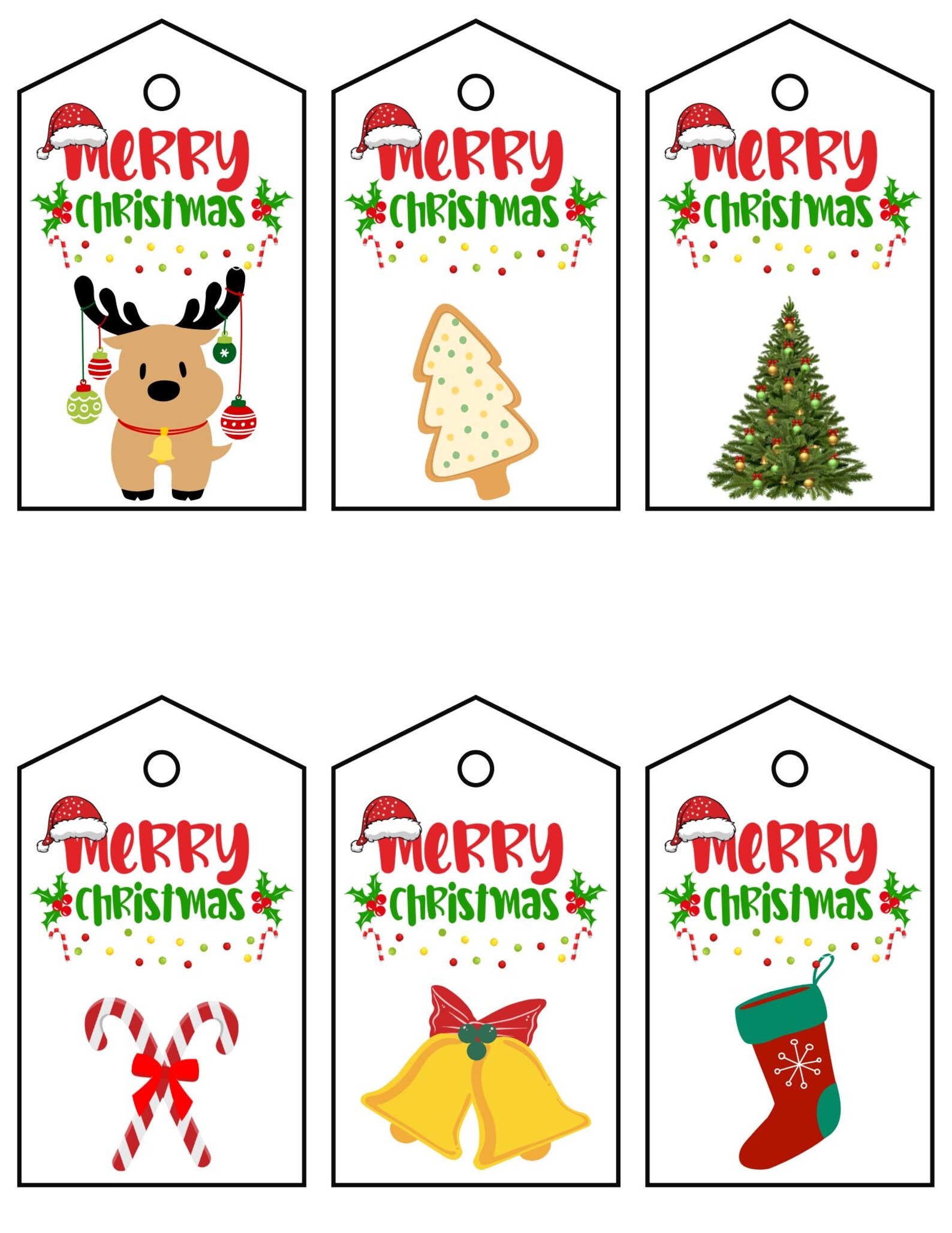 Printable Christmas Gift Tags, Gift Tags, Christmas Label, Holiday ...
