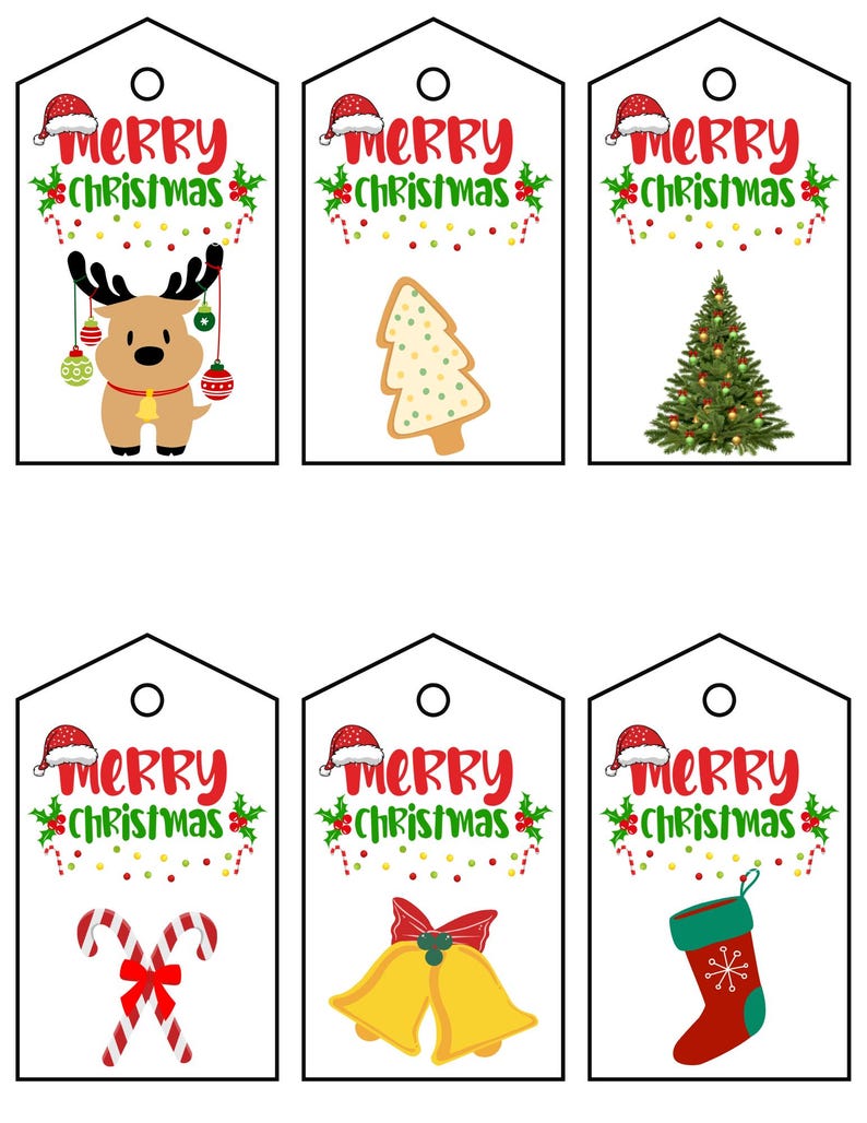 Printable Christmas Gift Tags, Gift Tags, Christmas Label, Holiday ...
