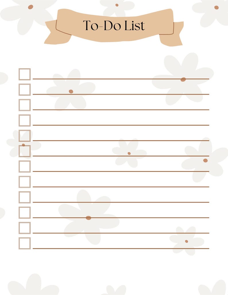 Floral To-do List Printable: Daily Planner (PDF & PNG) - Etsy