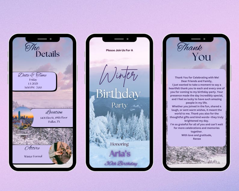 Winter Birthday Party Invitation Template (digital Download) - Etsy