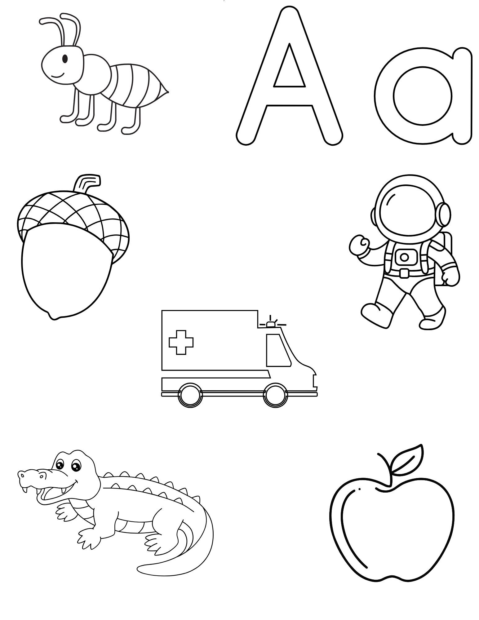 Alphabet Coloring Page for Kids, Kids Learning Printable, School ...
