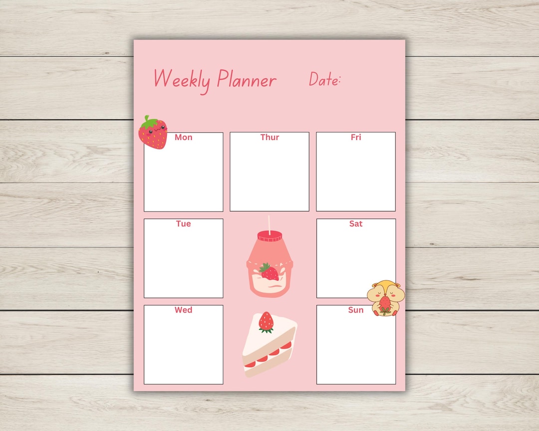 Weekly Planner, Cute Planner, Kawaii Planner, Daily Planner, Planner ...