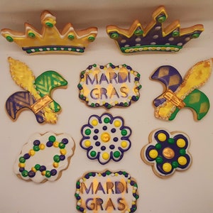 MARDI GRAS Cookies - Homemade Sugar Cookies, Cookie Gift, Handmade ...
