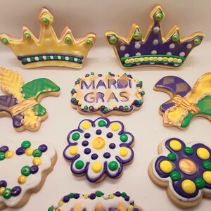 MARDI GRAS Cookies - Homemade Sugar Cookies, Cookie Gift, Handmade ...