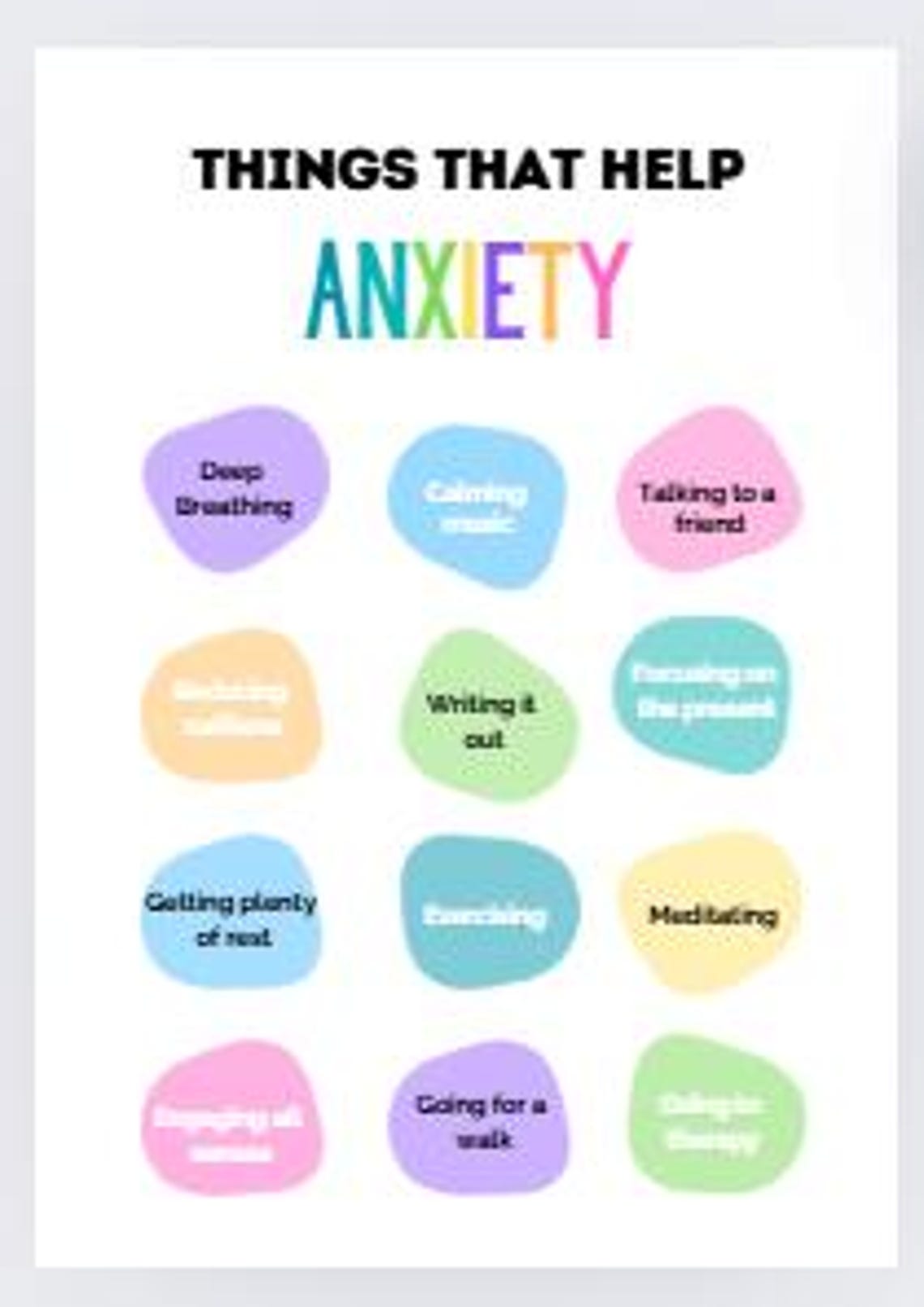 Printable Mental Health Visuals for Anxiety - Etsy