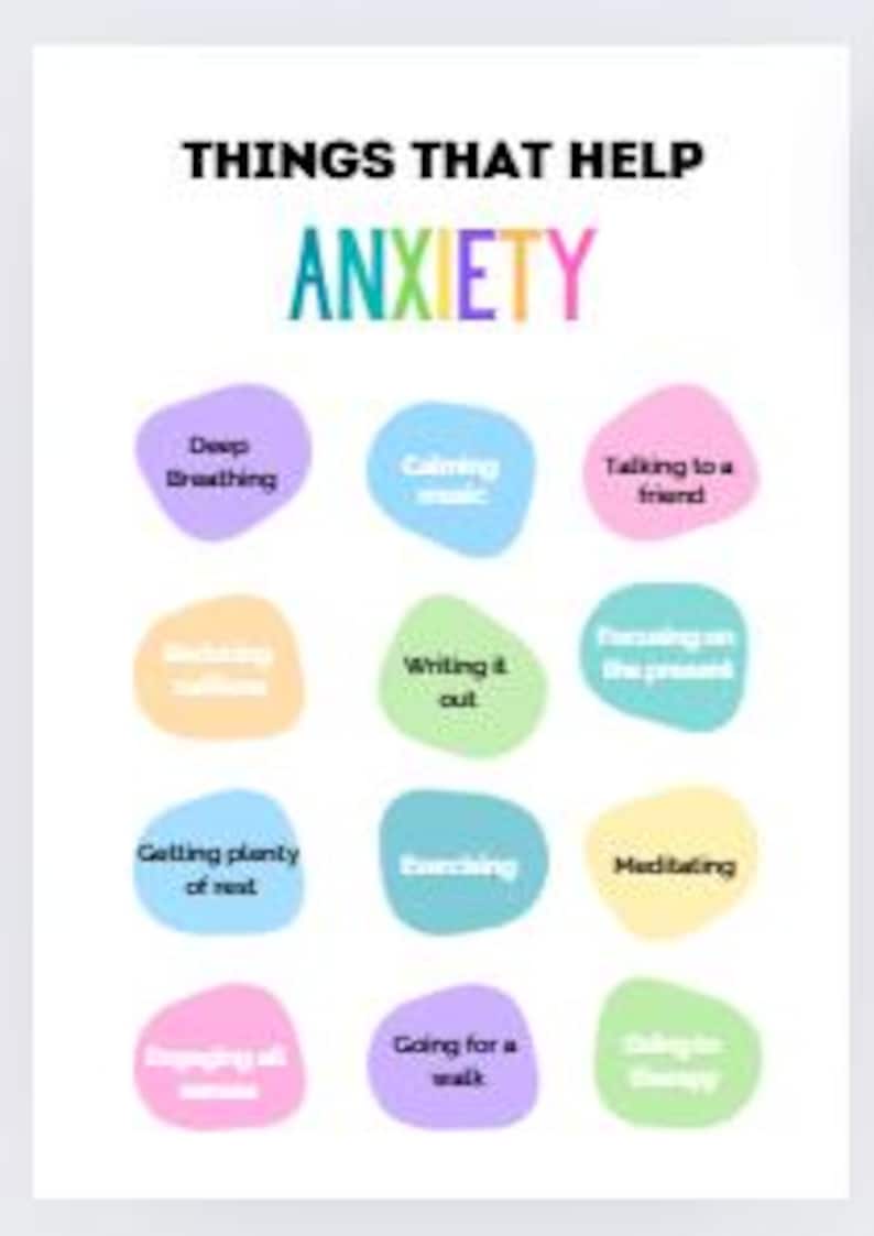 Printable Mental Health Visuals for Anxiety - Etsy