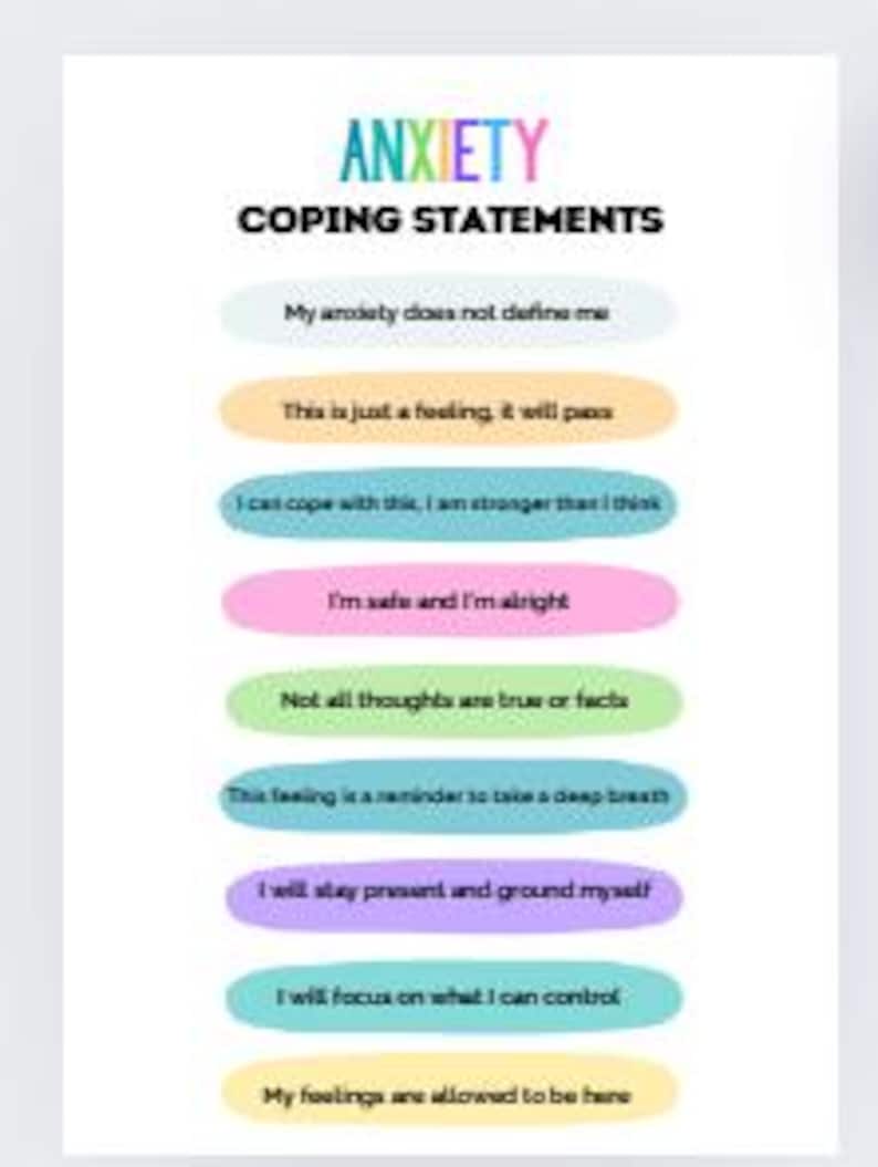 Printable Mental Health Visuals for Anxiety - Etsy