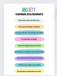 Printable Mental Health Visuals for Anxiety - Etsy