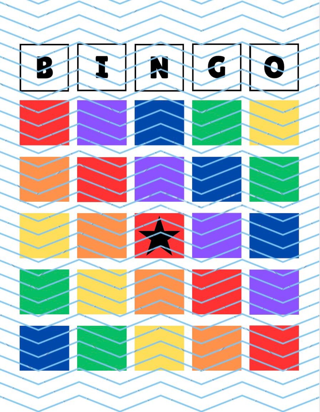 Rainbow Bingo Card Template for Learning Colors - Etsy