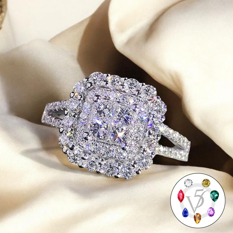 Square Stone Ring - Etsy