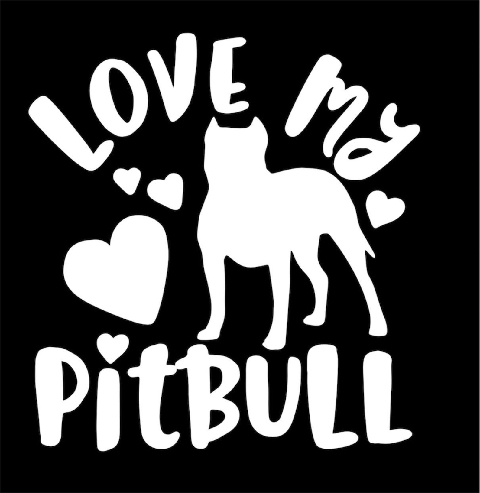 Love My Pitbull Decal, Pitbull Decals, Pit Bull Owners Decals, Car ...