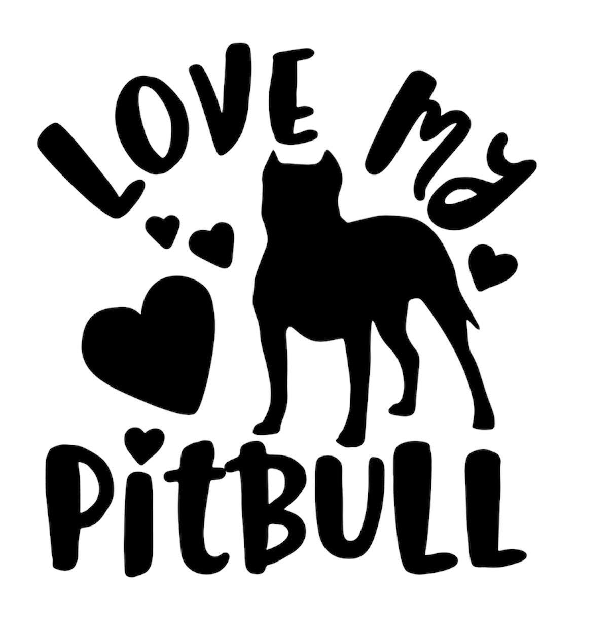 Love My Pitbull Decal, Pitbull Decals, Pit Bull Owners Decals, Car ...