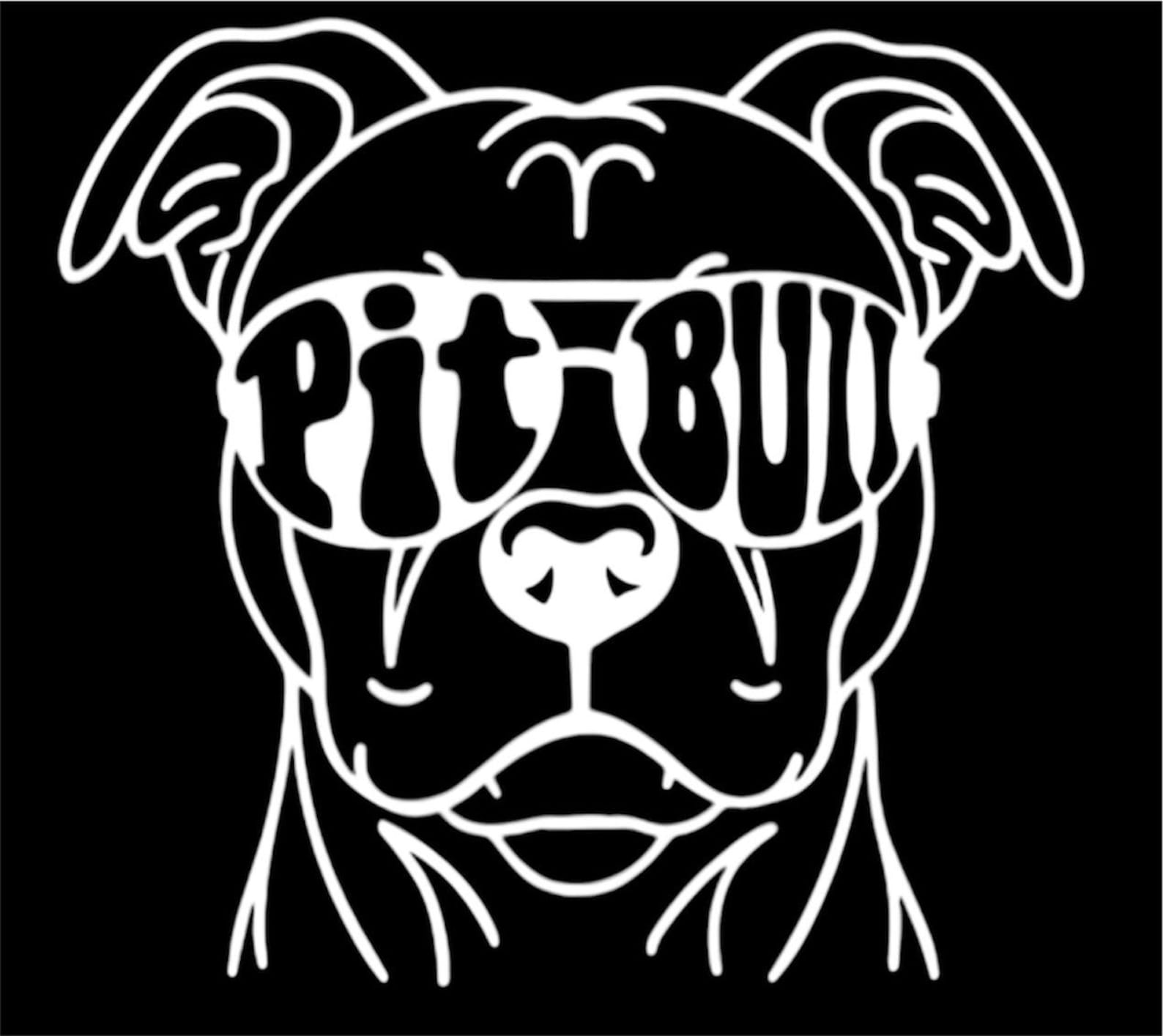 Pit Bull With Sunglasses Decal, Pitbull Decals, Pit Bull Owners Decals ...