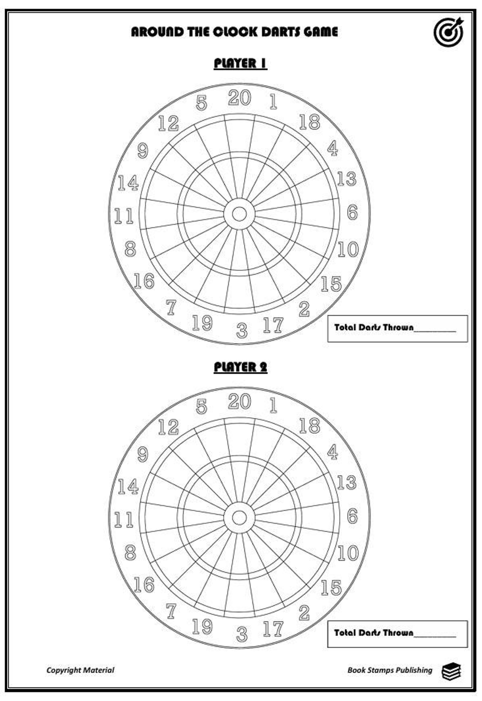 Darts Game Around the Clock Template - Etsy
