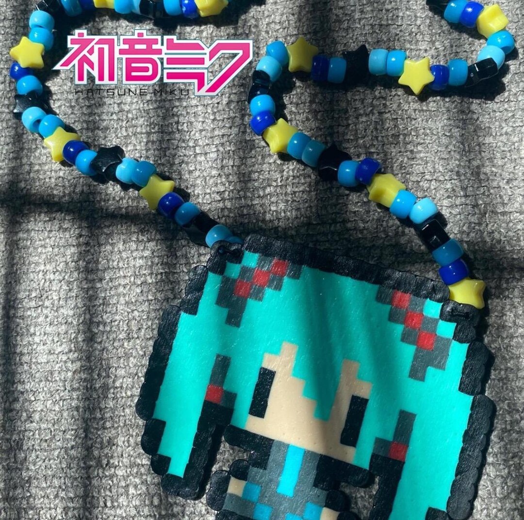 Hatsune Miku Kandi and Perler Necklace - Etsy