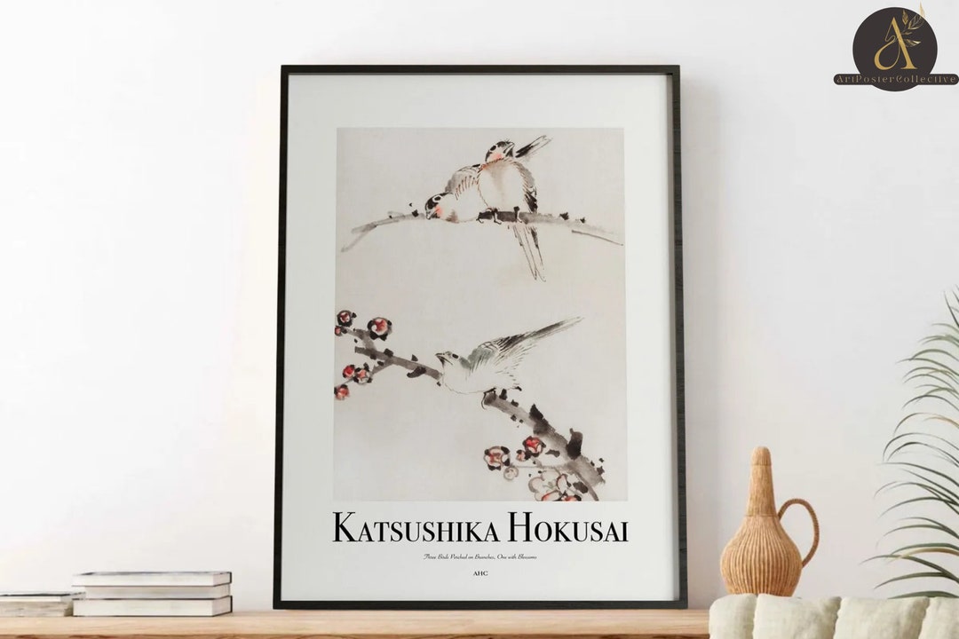 Katsushika Hokusai Birds Poster Japanese Art Japanese Artwork Print ...