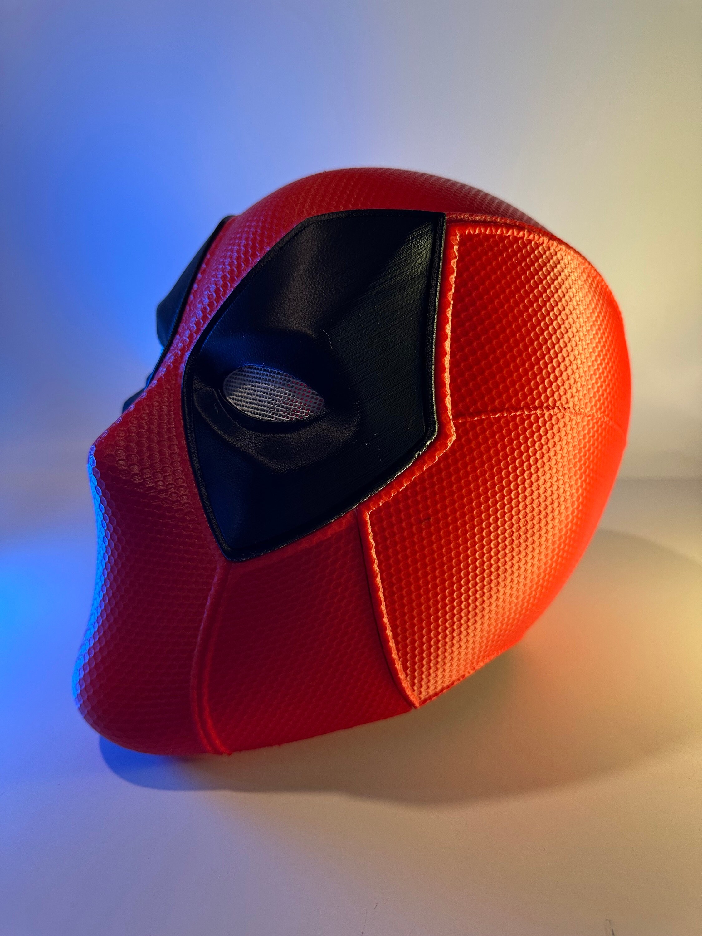 3D Printed Deadpool Helmet From Deadpool and Wolverine Movie. Held by ...