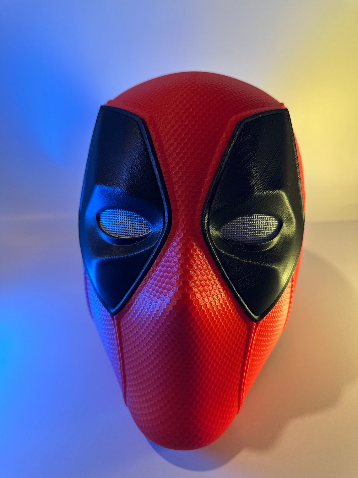 3D Printed Deadpool Helmet From Deadpool and Wolverine Movie. Held by ...