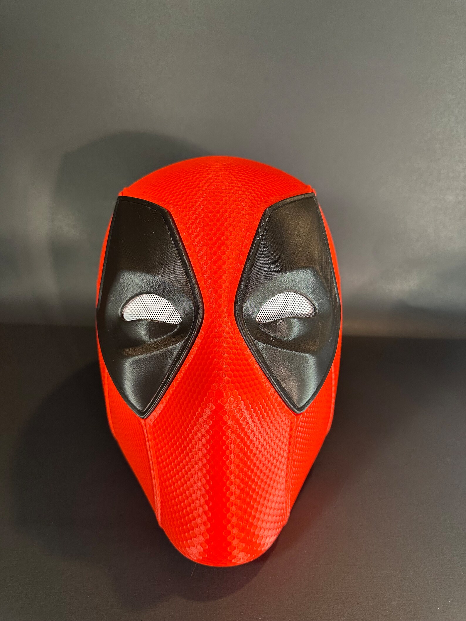 3D Printed Deadpool Helmet From Deadpool and Wolverine Movie. Held by ...