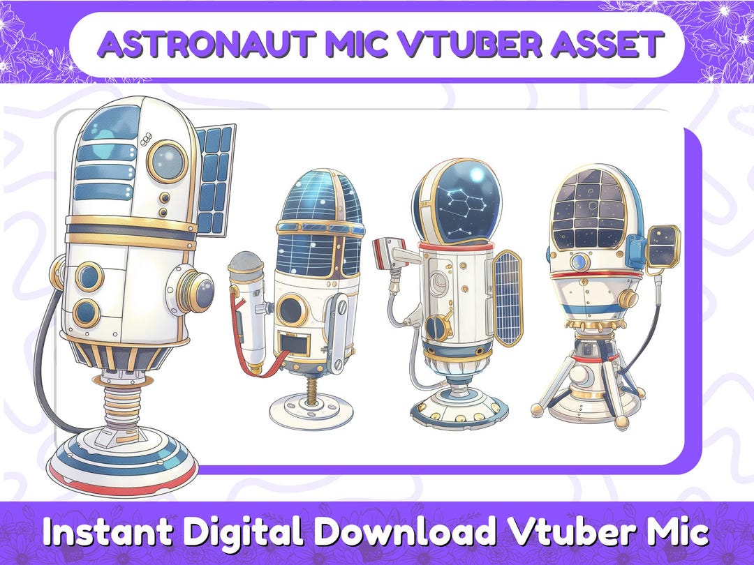 Astronaut ( Rocket ) Microphone's Vtuber Asset for Your Stream - Etsy