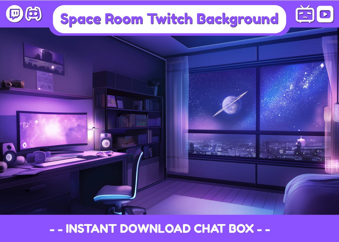 Ready to Use File : Vtuber Space Room Background | Streaming Needs ...