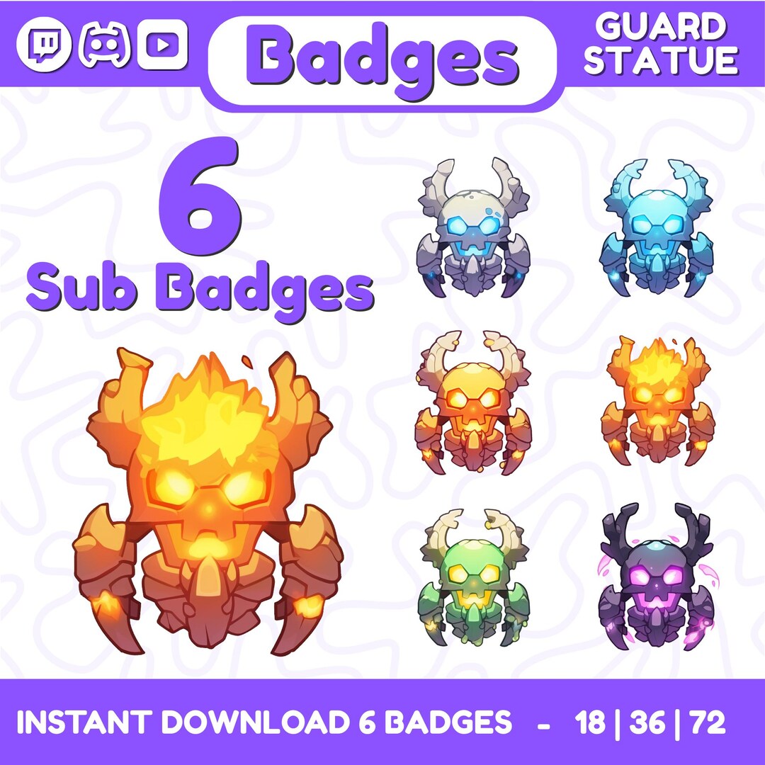 Twitch Badges | Guard Statue Subbadges Package | Twitch Emotes | Sub ...